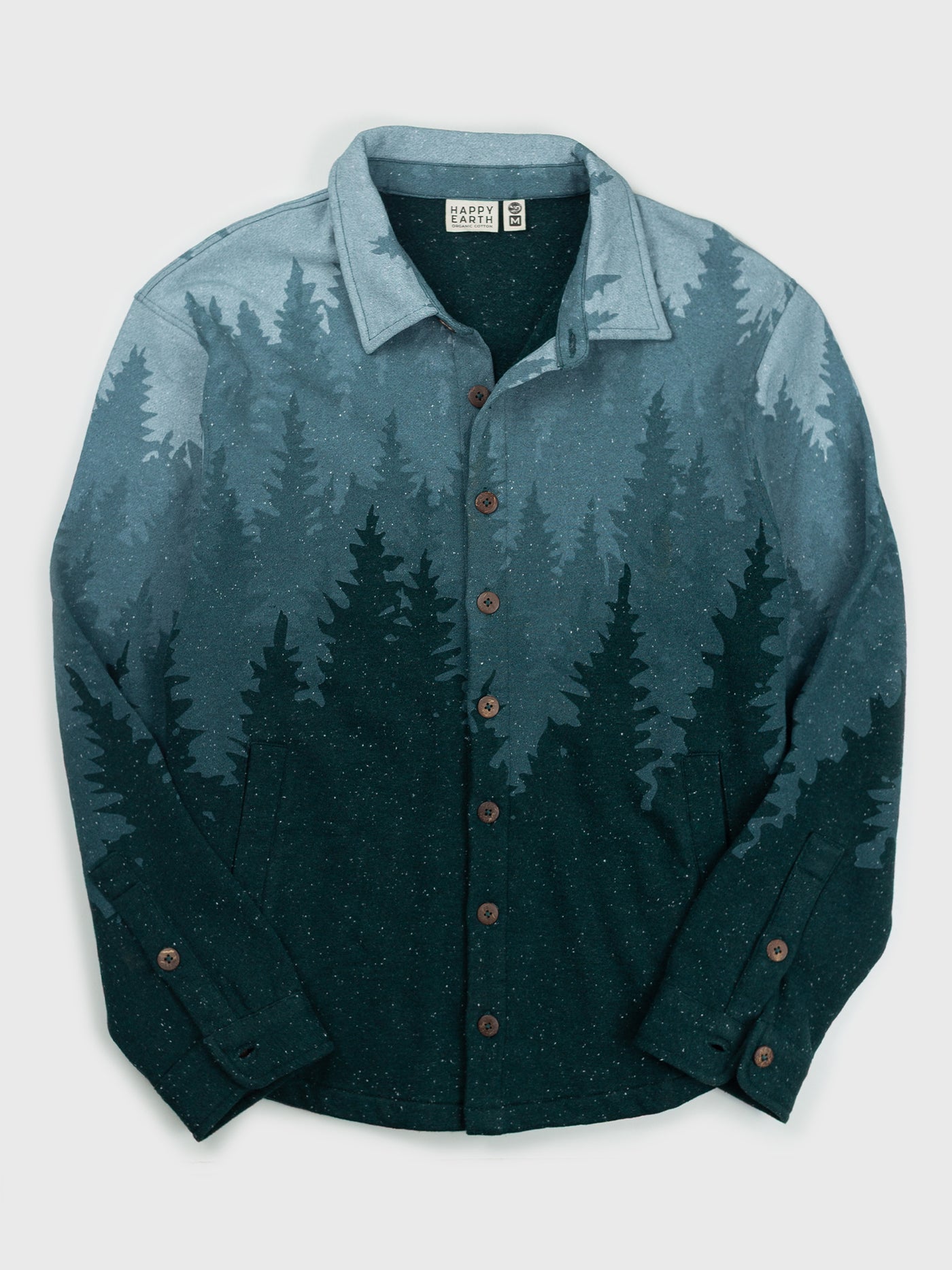 Misty Forest Blanket Shirt - Organic Cotton Button-Up Sweatshirt ...