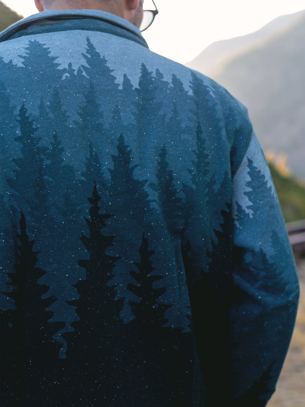 Misty Forest Blanket Shirt - Organic Cotton Button-Up Sweatshirt ...