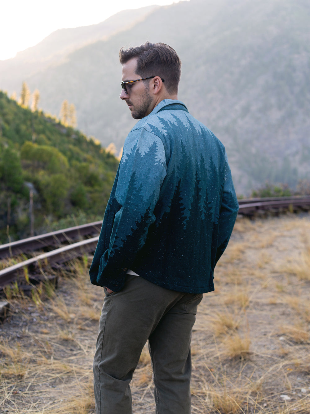 Misty Forest Blanket Shirt - Organic Cotton Button-Up Sweatshirt ...