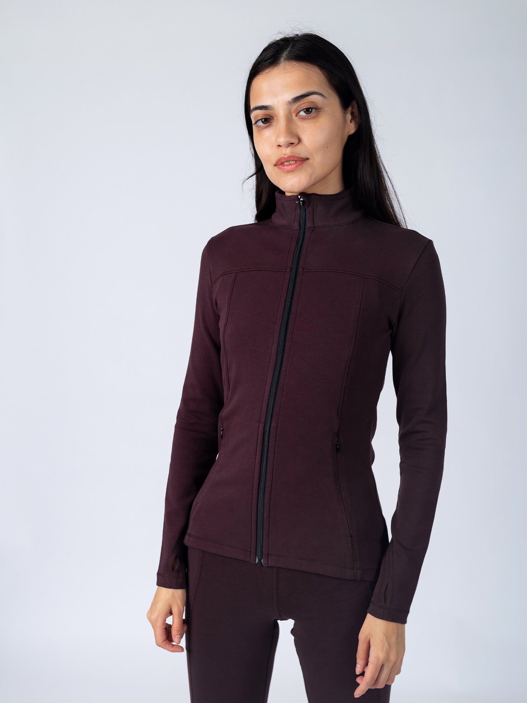 PlantTec Plant-Based Organic Cotton Contour Jacket - Ribbed / Brown