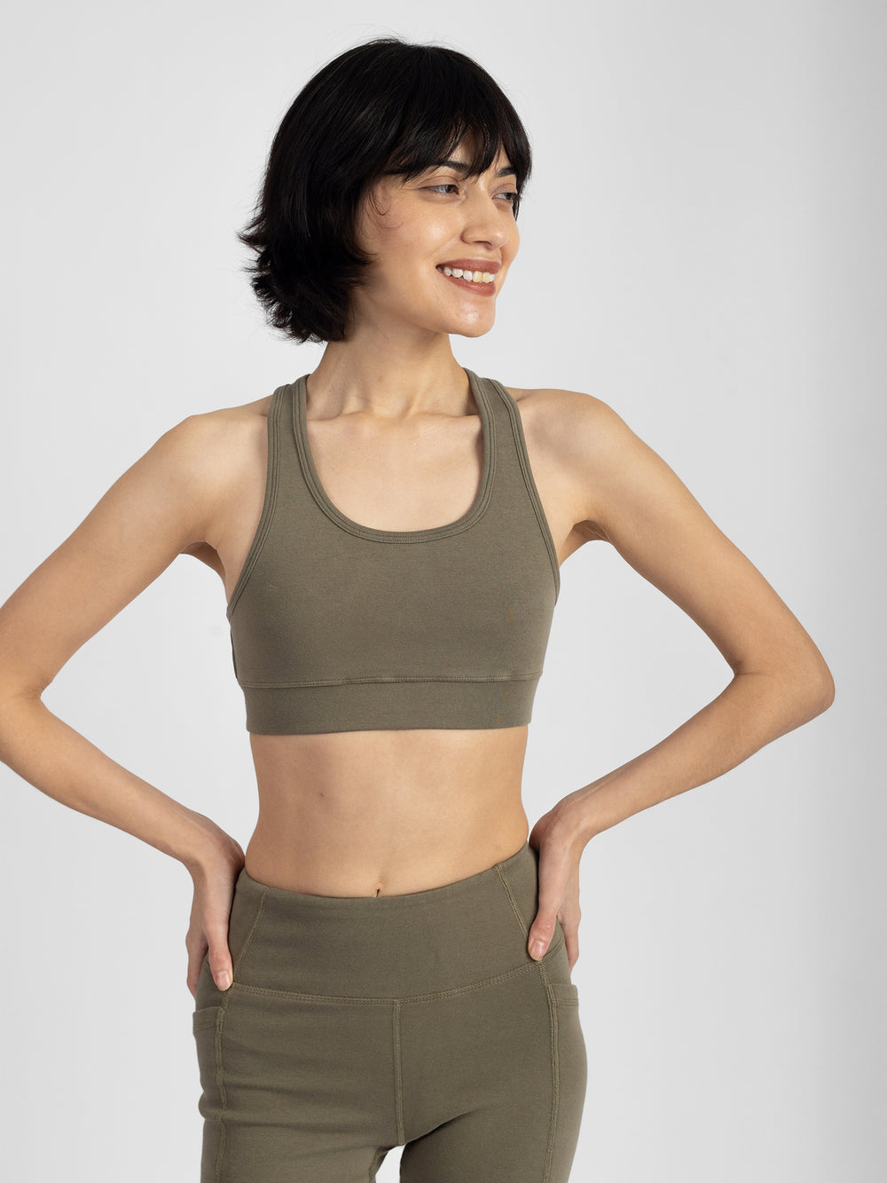 PlantTec Organic Cotton Sports Bra | Cypress Green