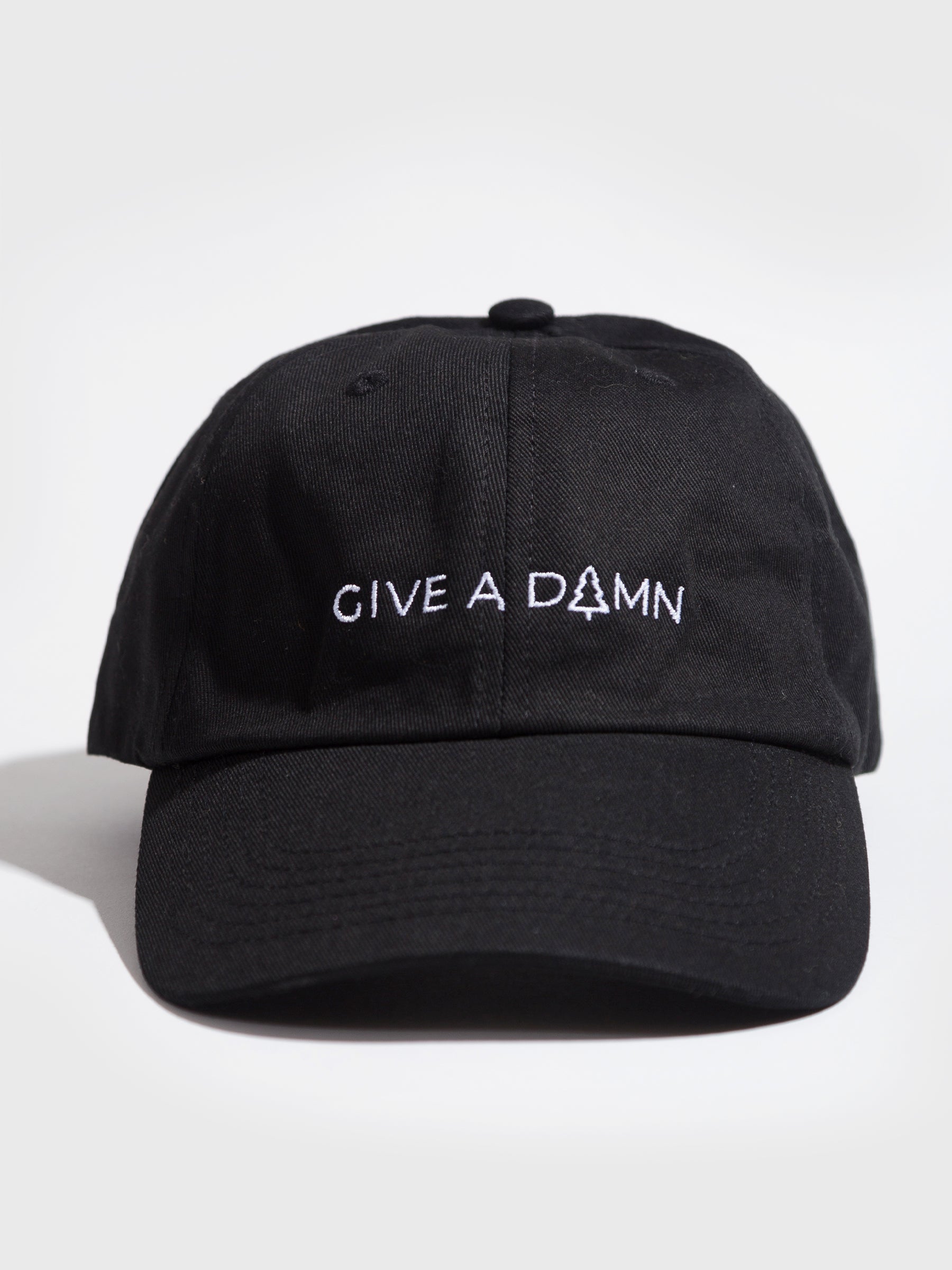 All-gender Adjustable 'Give A Damn' Organic Cotton Hat - Black