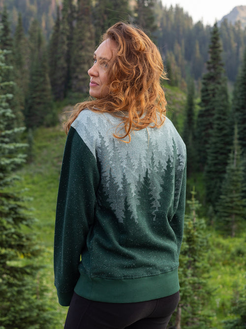 Misty Forest Pullover - Organic Cotton Fleece Sweatshirt | Happy Earth