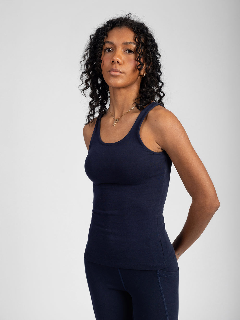 PlantTec™ Organic Reversible Contour Tank | Ocean Navy Blue