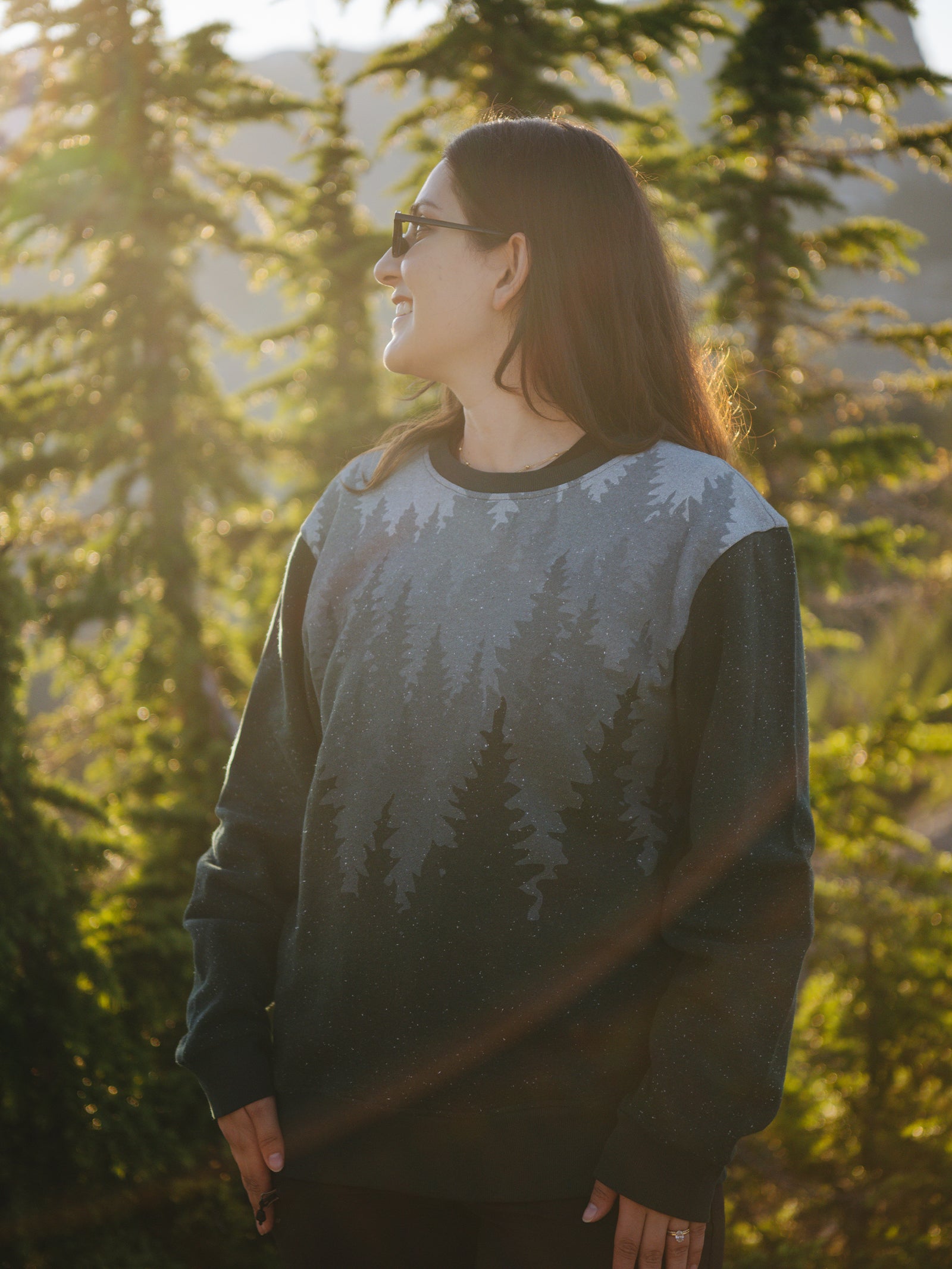 Misty Forest Pullover - Organic Cotton Fleece Sweatshirt | Happy Earth