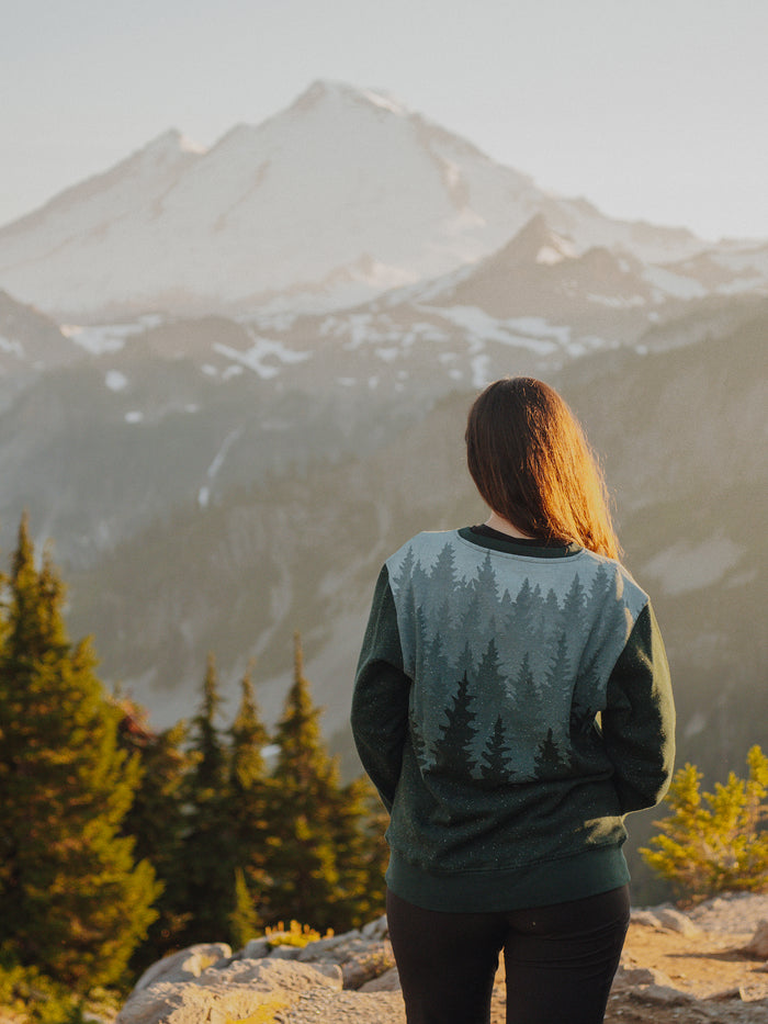 Misty Forest Pullover - Organic Cotton Fleece Sweatshirt | Happy Earth