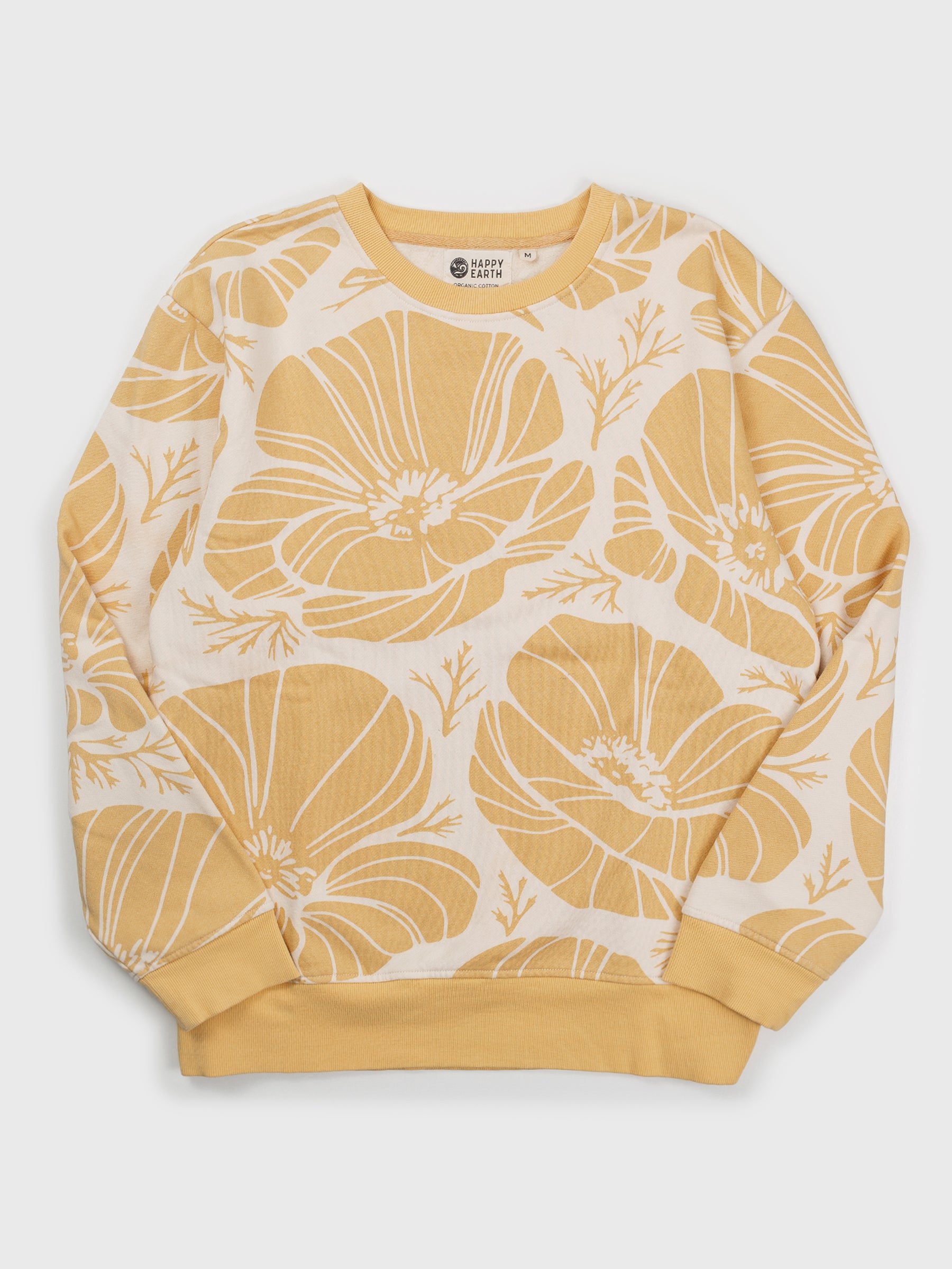 Poppies Pullover - Organic Cotton Fleece Sweatshirt | Happy Earth