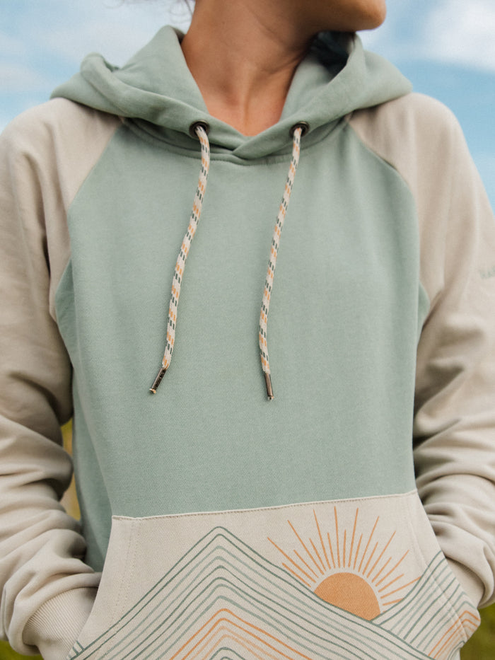Rainbow Mountains Hoodie - Organic Cotton Fleeced Sweatshirt | Happy Earth
