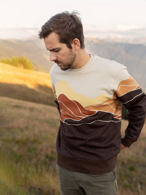 Retro Range Pullover - Organic Cotton Fleece Sweatshirt | Happy Earth