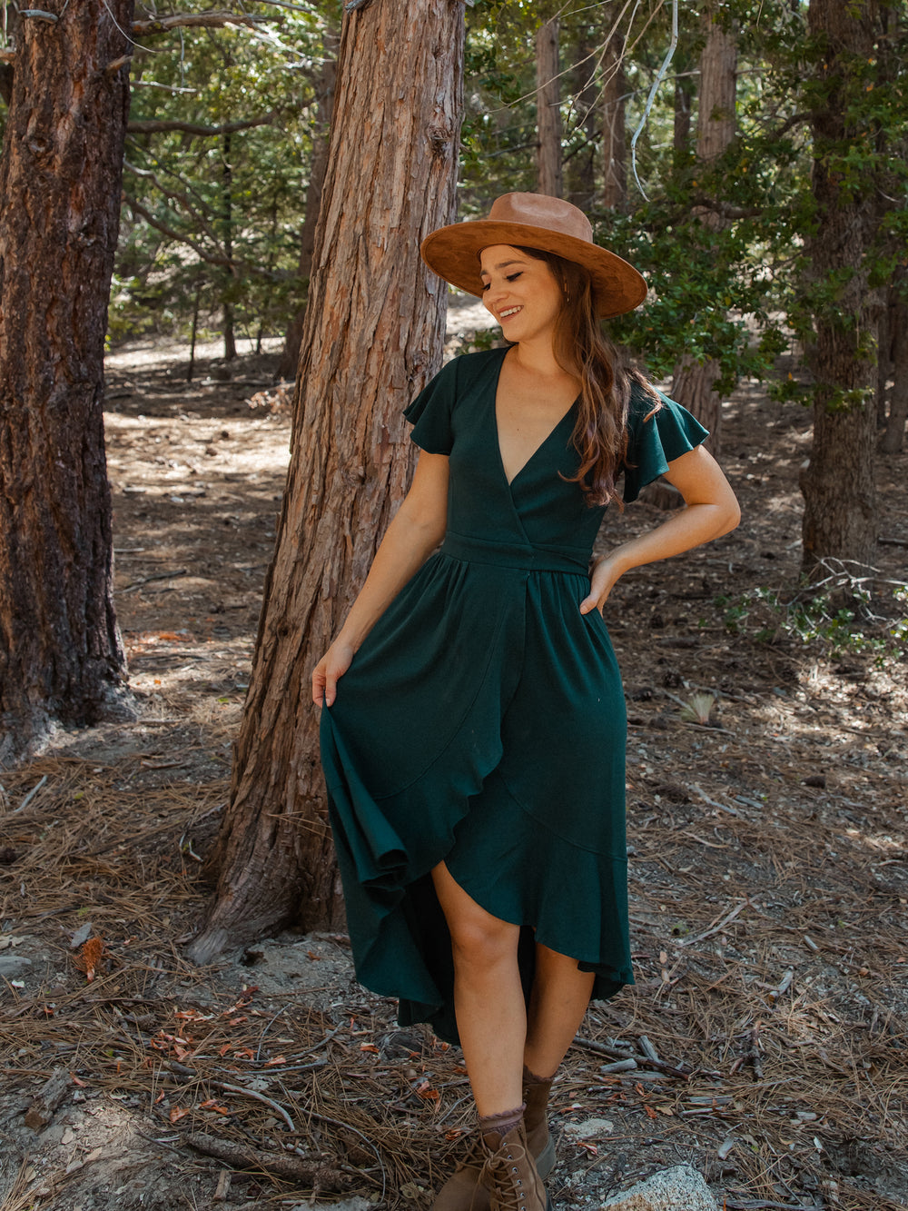Women's Organic Cotton Ruffle Wrap Dress | Happy Earth