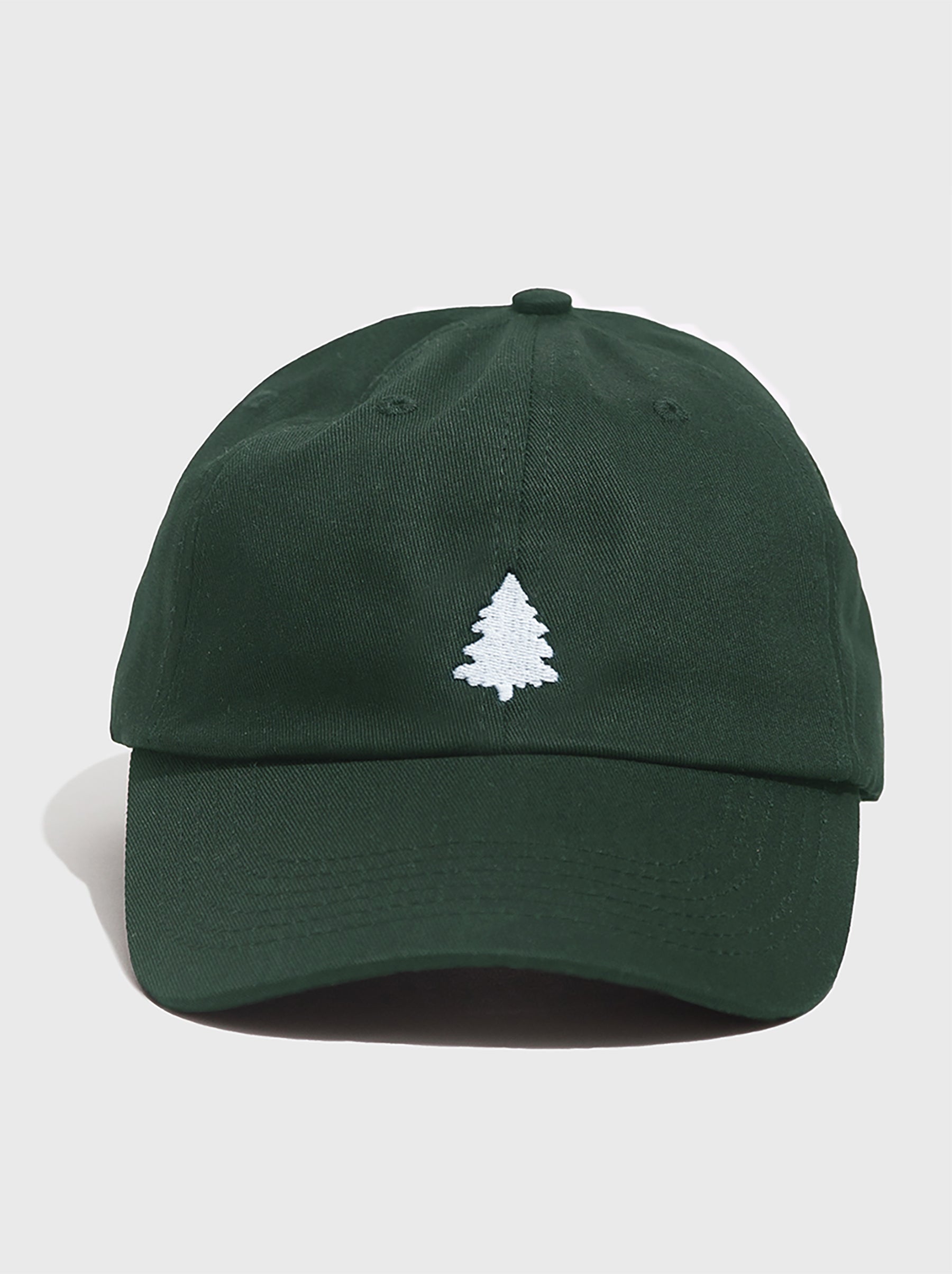 All-gender Adjustable White Fir Organic Cotton Hat - Forest Green