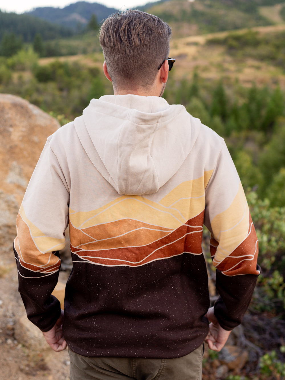 Retro Range Zip Hoodie - Organic Cotton Fleeced Sweatshirt | Happy Earth